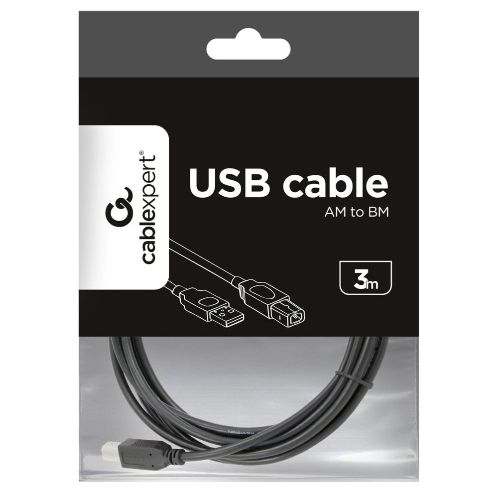 Cablexpert Καλώδιο USB 2.0 Type A σε Type B M/M (3m) | Plaisio.gr