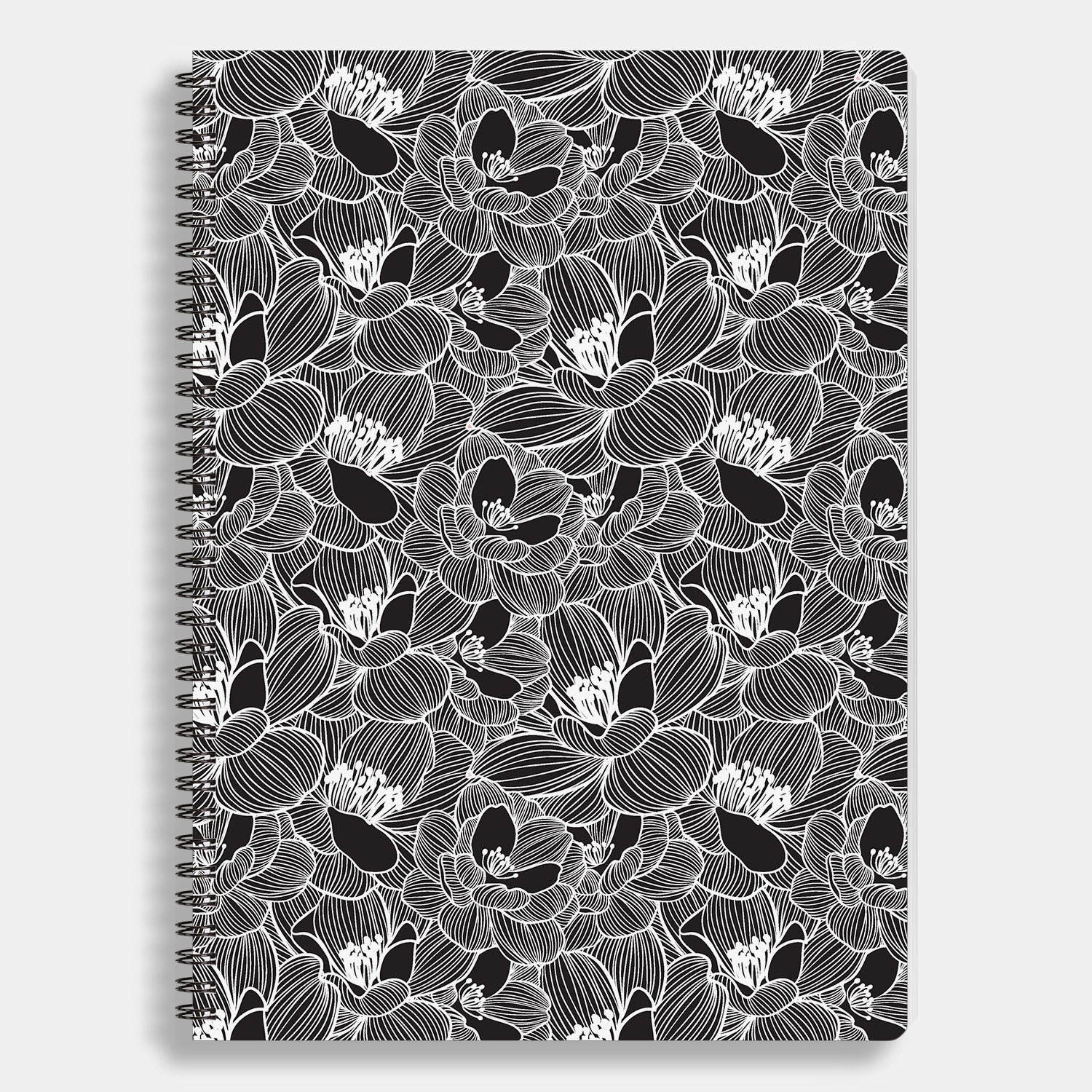 Τετράδιο Σπιράλ Α4 Black Flowers 80 φύλλων | Plaisio.gr