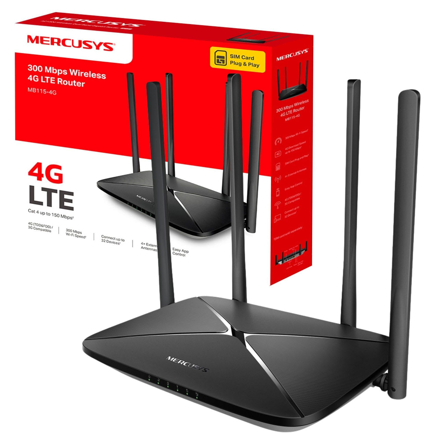 WiFi Router 4G LTE MB115-4G | Plaisio.gr